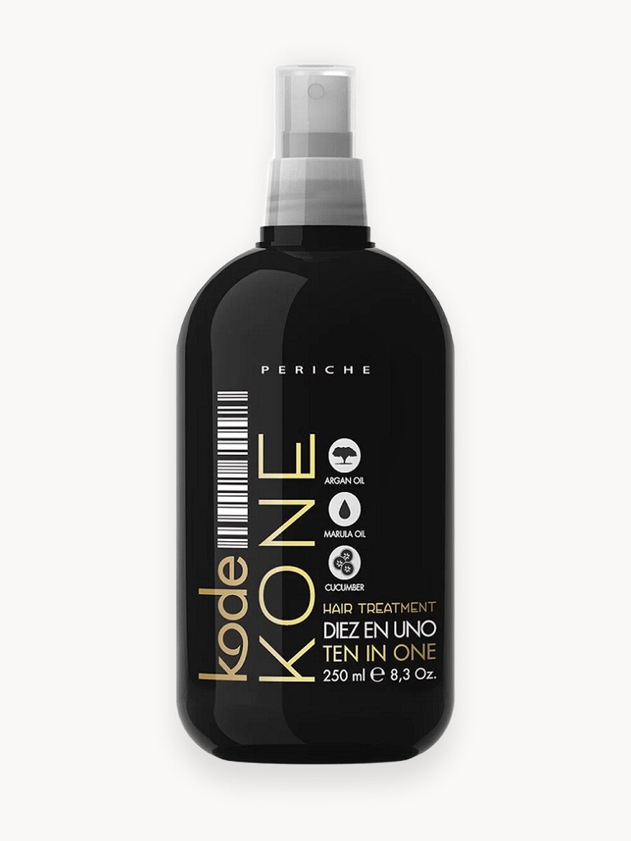 Periche Profesional Несмываемая маска-спрей 10 в 1 Kode "KONE Hair Treatment Ten In One", 250мл / спрей восстанавливающий / спрей термозащитный / Маска восстанавливающая несмываемая /маска разглаживающая /спрей облегчающий расчесывание