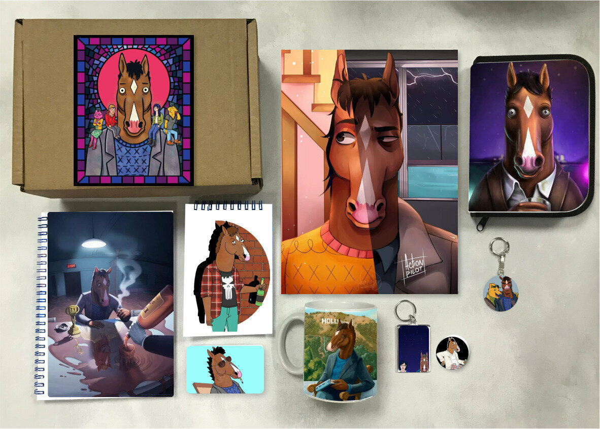 Подарочный бокс GOODbrelok принт "Конь БоДжек, BoJack Horseman" - 0009