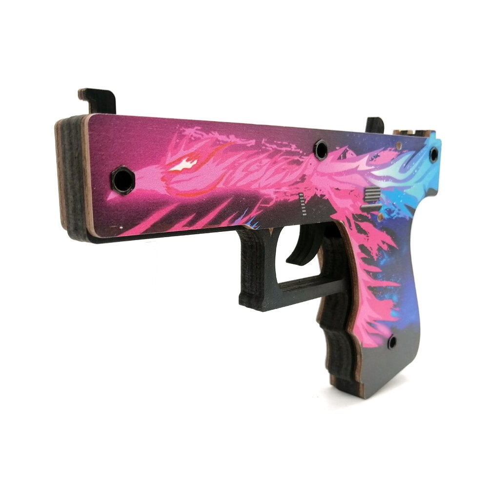 Деревянный пистолет Глок 18 Феникс (резинкострел) Mod.2 EcoToys