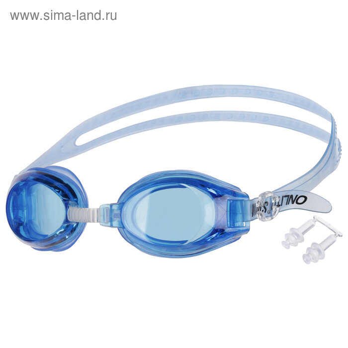 Очки для плавания ONLYTOP, беруши, цвета микс