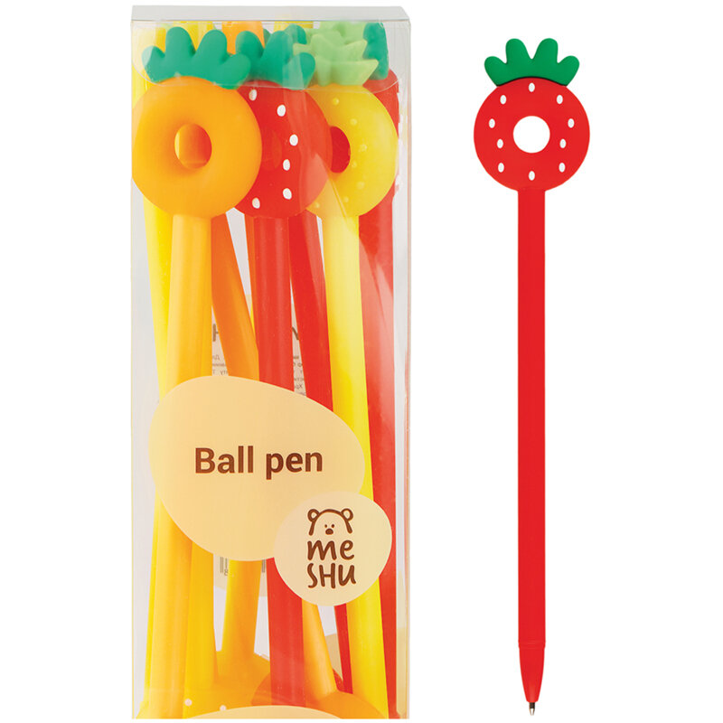 Ручка шариковая MESHU "Cute Donats" синяя, 0,7мм, корпус ассорти.