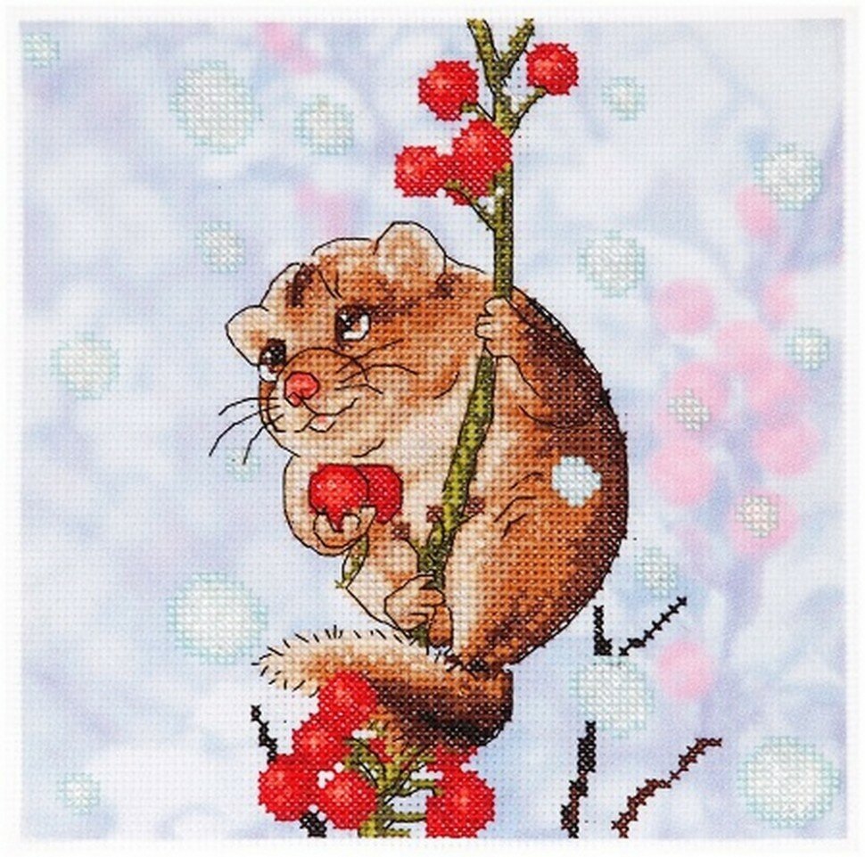 Набор для вышивания Alisena #5033 Лакомство, Счетный крест, 18 x 18 см