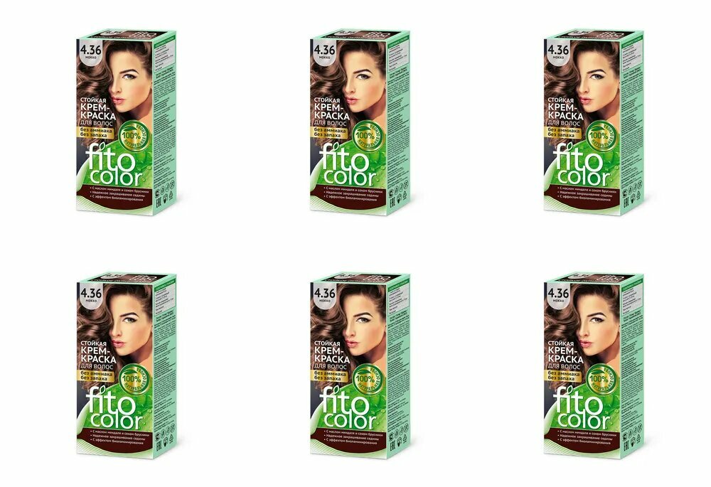 Fito Косметик Стойкая крем-краска для волос , Fitocolor, тон Мокко, 115мл, 6 шт.