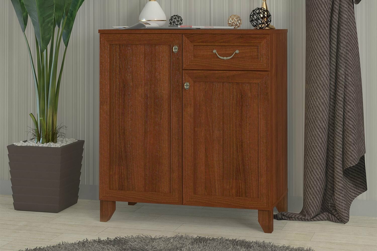 Комод Ренди 2М 80х40х90 ноче мария луиза, рамка квадро МДФ, ножка №3