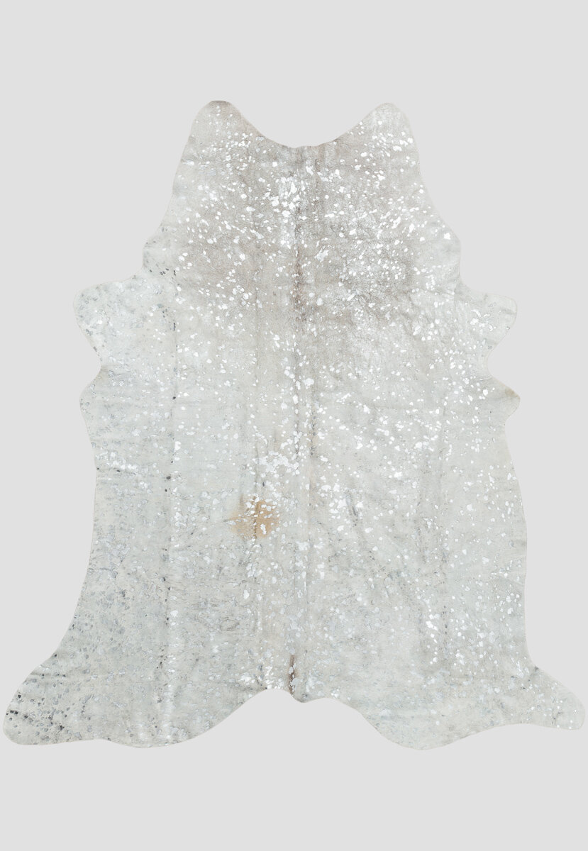 Натуральная шкура коровы 1,83 на 2,04 м белая, серая Хай-тек