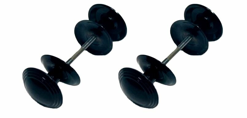 Ручка-кнопка дверная РДК черная (комплект 2 штуки)