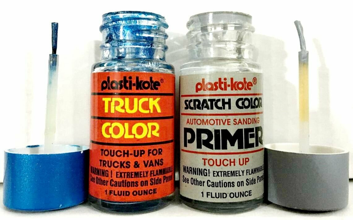 Краска RPL, TERPL Краска для Renault (Рено) Bleu D'Azurite Синий Перламутровый металлик+ Грунт Серый - набор 30 мл+30 мл для сколов и повреждений