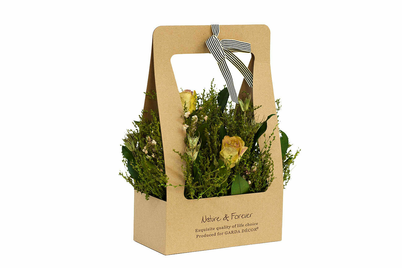 Розы кремовые стабилизированные в коробке Garda Decor 34JN-185