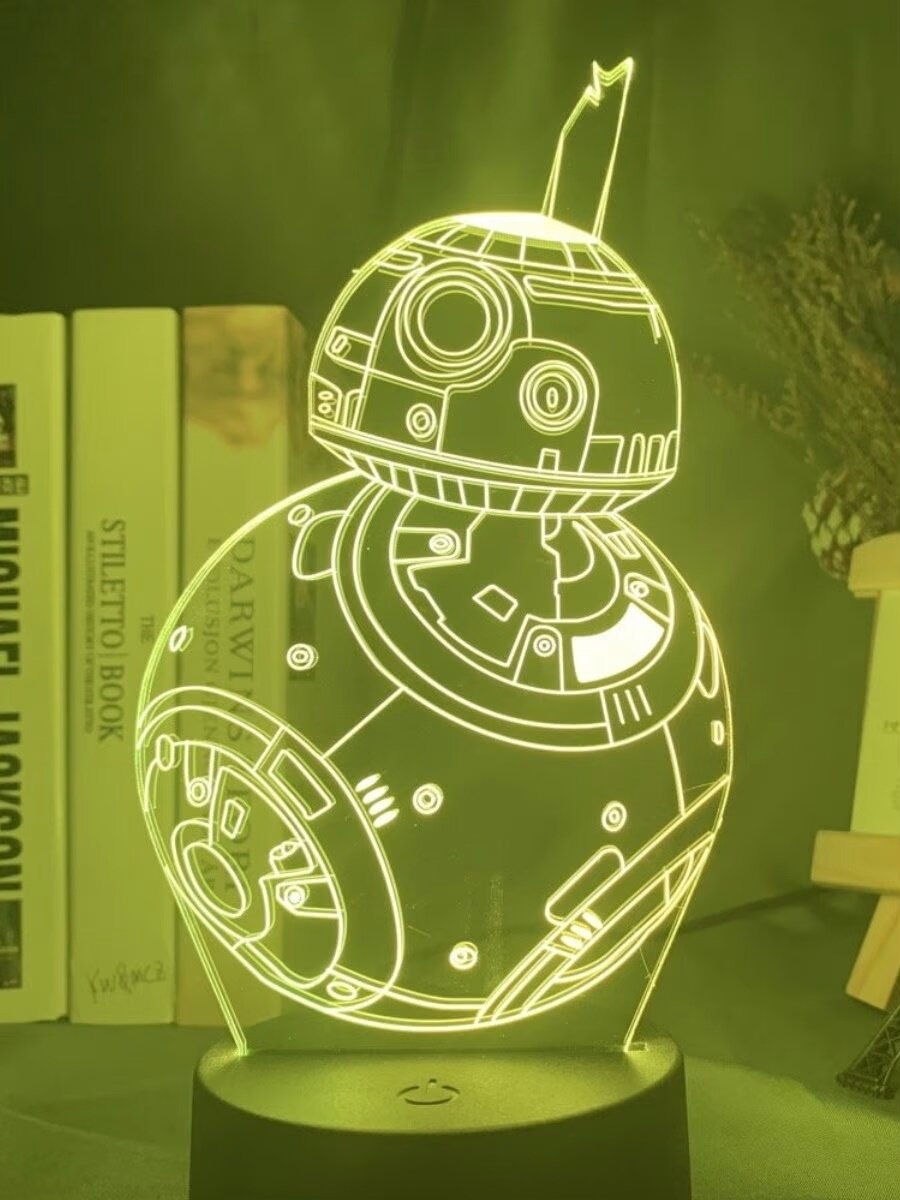 Ночник Звездные Войны - Star Wars. Подарок фанату «Звёздных Войн» — декор в комнату с героями легендарной саги: Дарт Вейдер, джедаи, световые мечи, Мандалорец и Грогу.