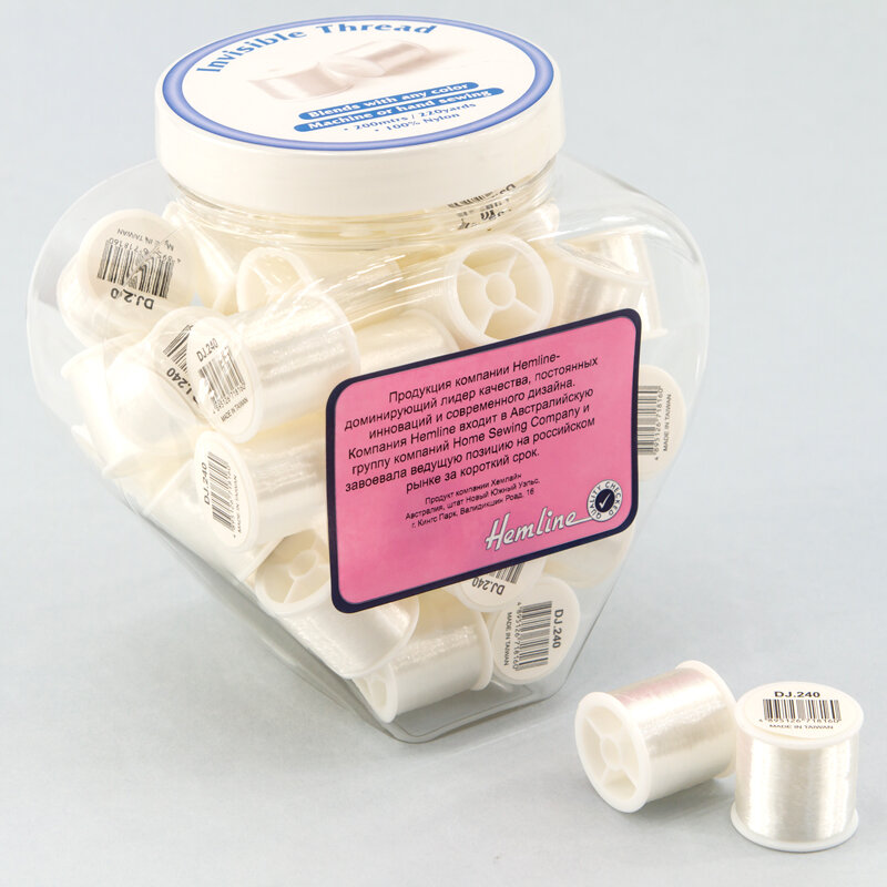 Мононить прозрачная в пластиковой банке-контейнере 48 штук DJ.240