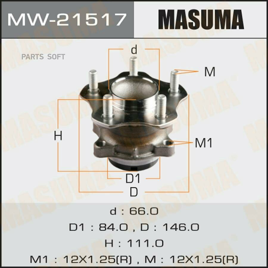 MASUMA MW-21517 Подшипник задн. ступ. [с ABS]
