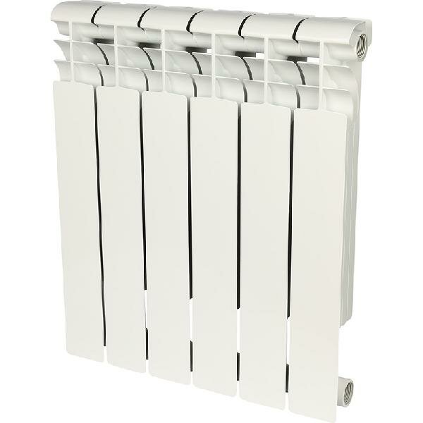 Радиатор биметаллический ROMMER Optima BM 500 6 секций боковое подключение (RAL9016) RBM-0210-050006