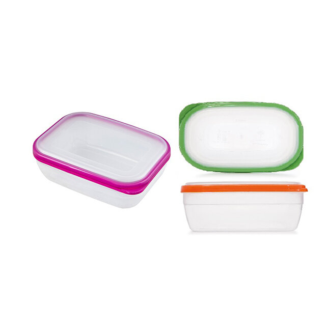 Контейнер для продуктов полимербыт Премиум 1,2л 20х15х7см прямоугольный пластик микс цвета