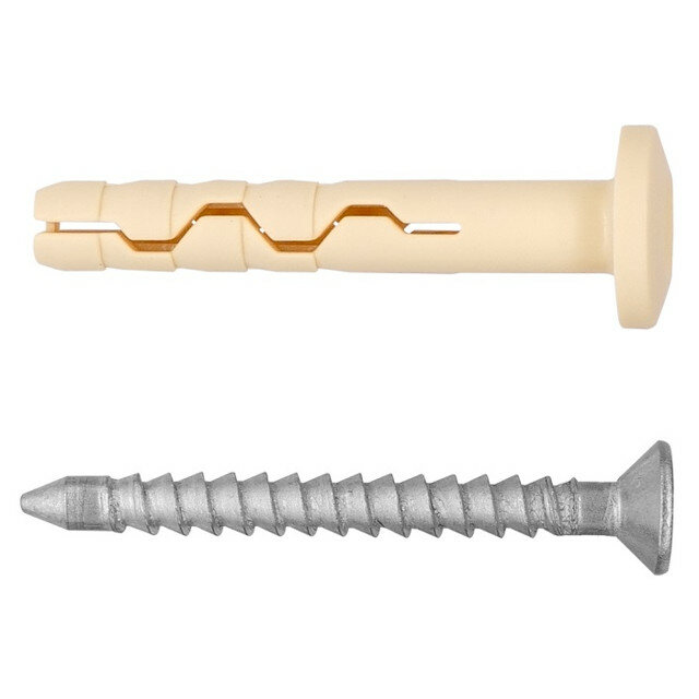 PDG F дюбель-гвоздь нейлоновый с грибовидным бортиком 6x40 мм, 100 шт набор для крепежа