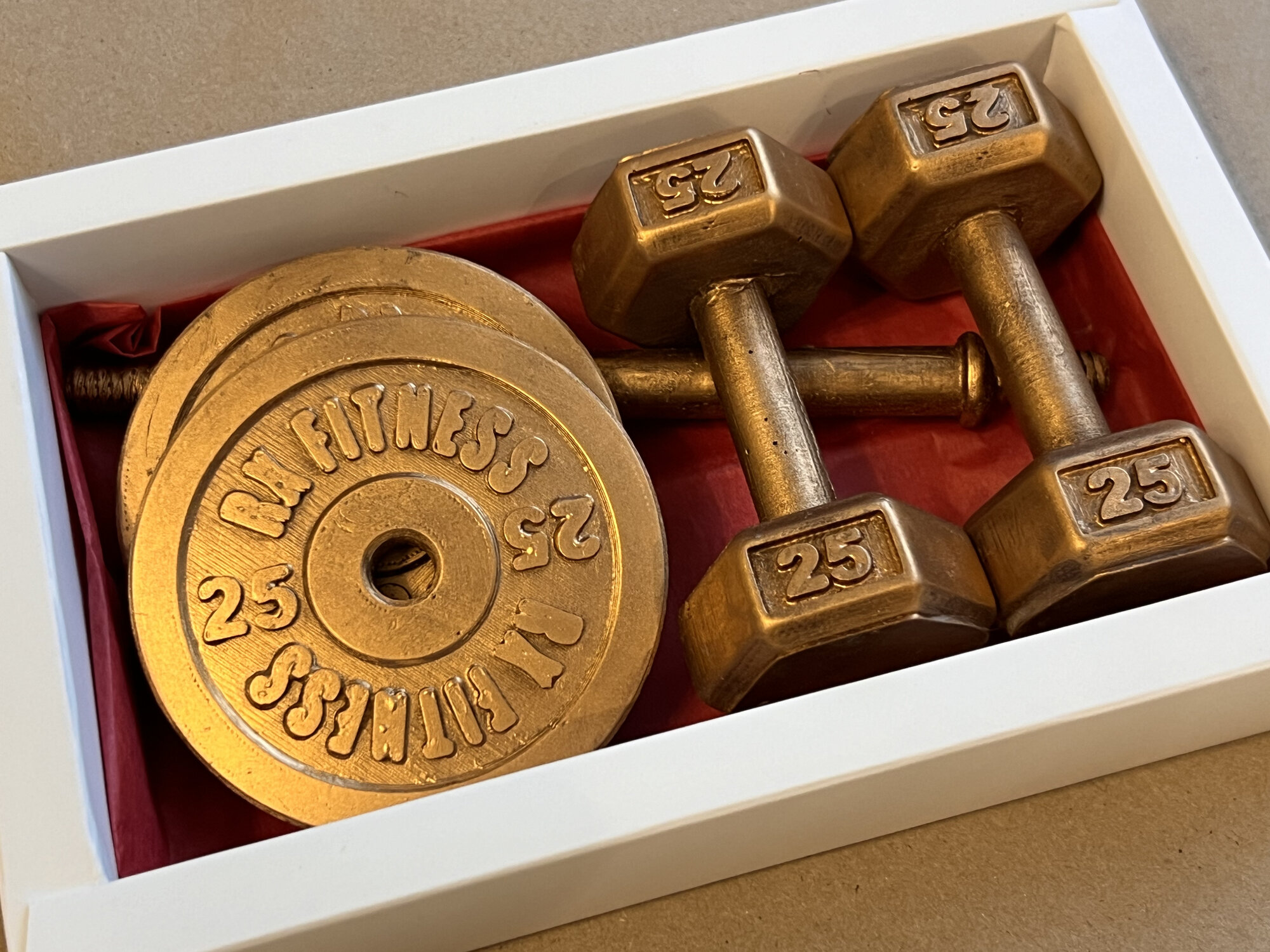 Шоколадный набор "Штанги №1", темный бельгийский шоколад, ручная работа