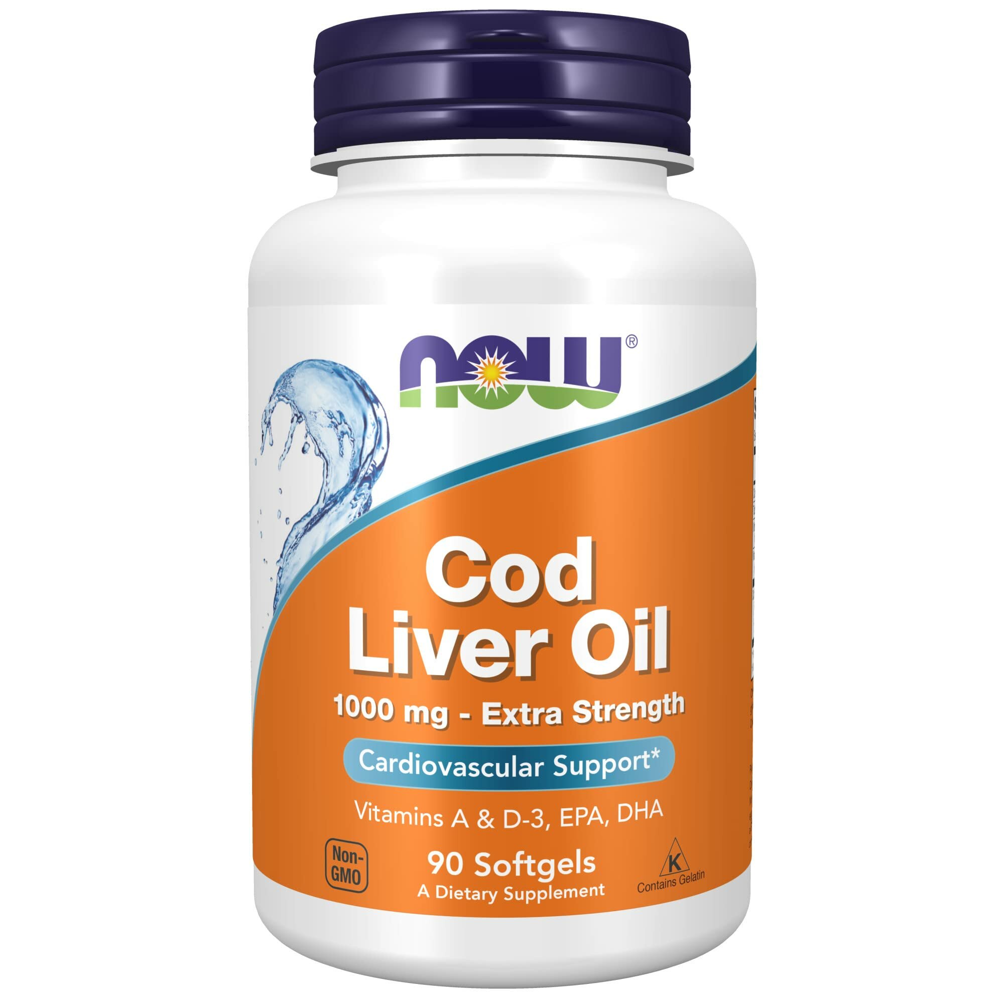 NOW Omega-3 Cod Liver Oil 1000 мг, 90 капсул
