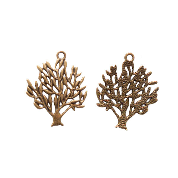 Подвеска, 31х25мм, оливковое дерево, базовый материал - цинковый сплав, бронзовое, 5 шт.