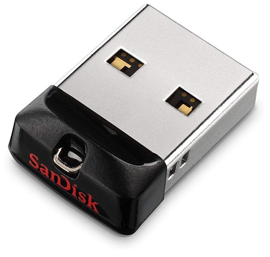 Флешка 16 GB, SanDisk Cruzer Fit, USB 2.0, чёрный, SDCZ33-016G-G35 1 шт. NEW