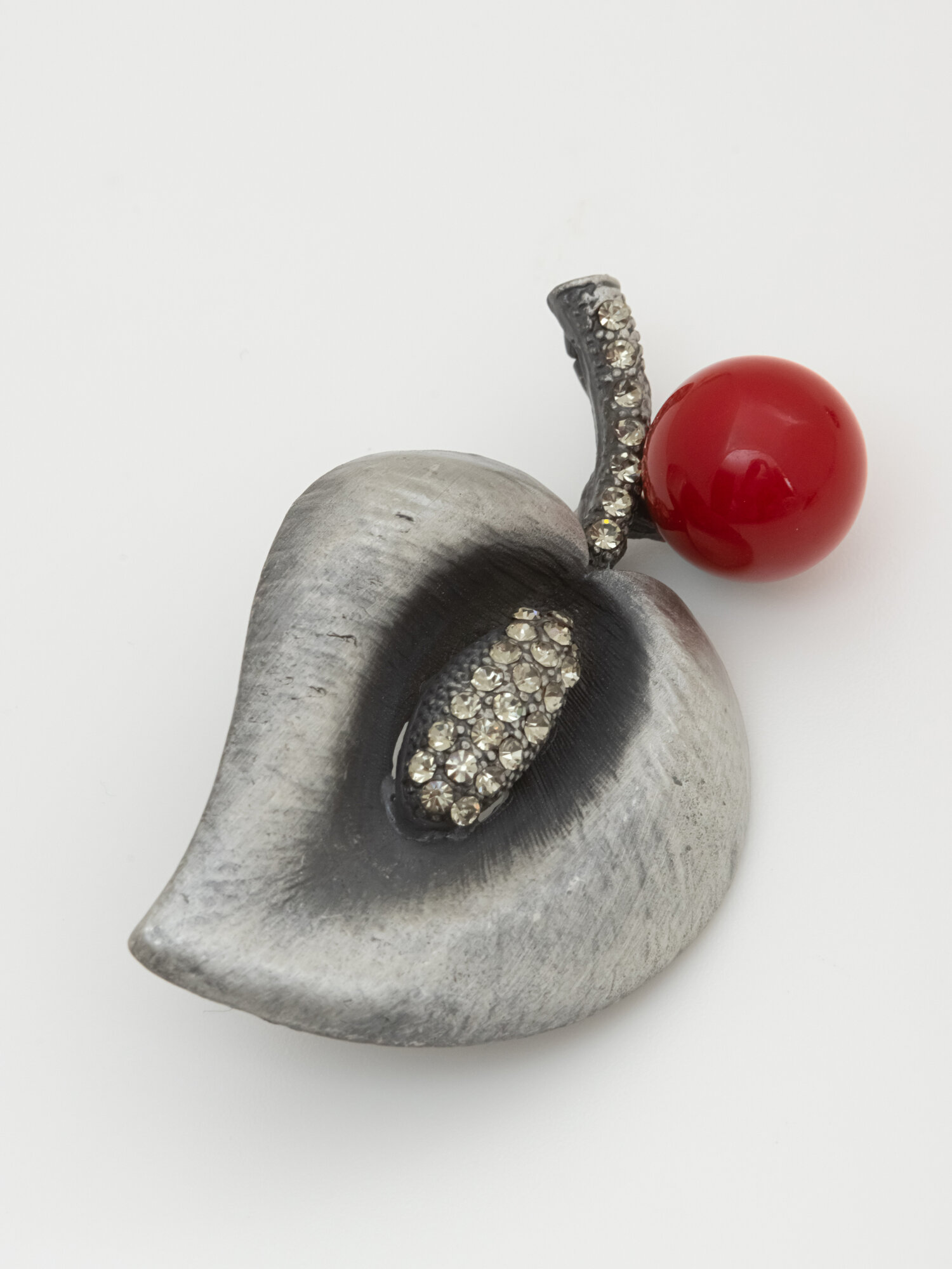 Брошь, жемчуг имитация, кристалл