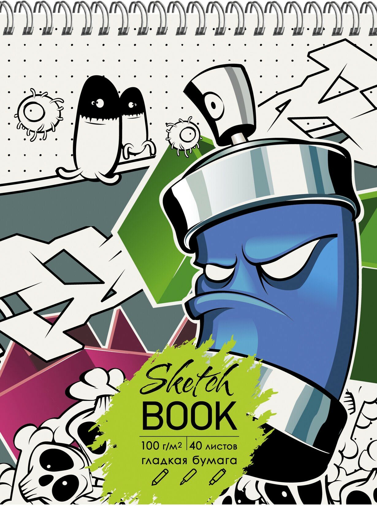 Скетчбук на спирали "Graffiti", А6+, 40 листов (ТС6404816)