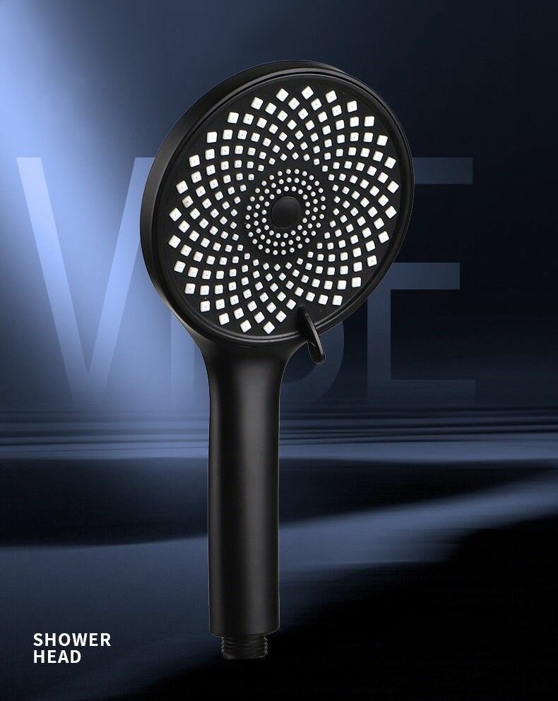 Лейка для душа 3-функциональная Модерн WKY-3410 Чёрная