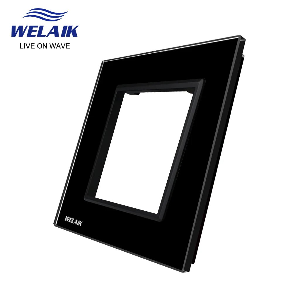 WELAIK Сенсорный выключатель WELAIK A18W1 из закаленного стекла 1 Hole Black
