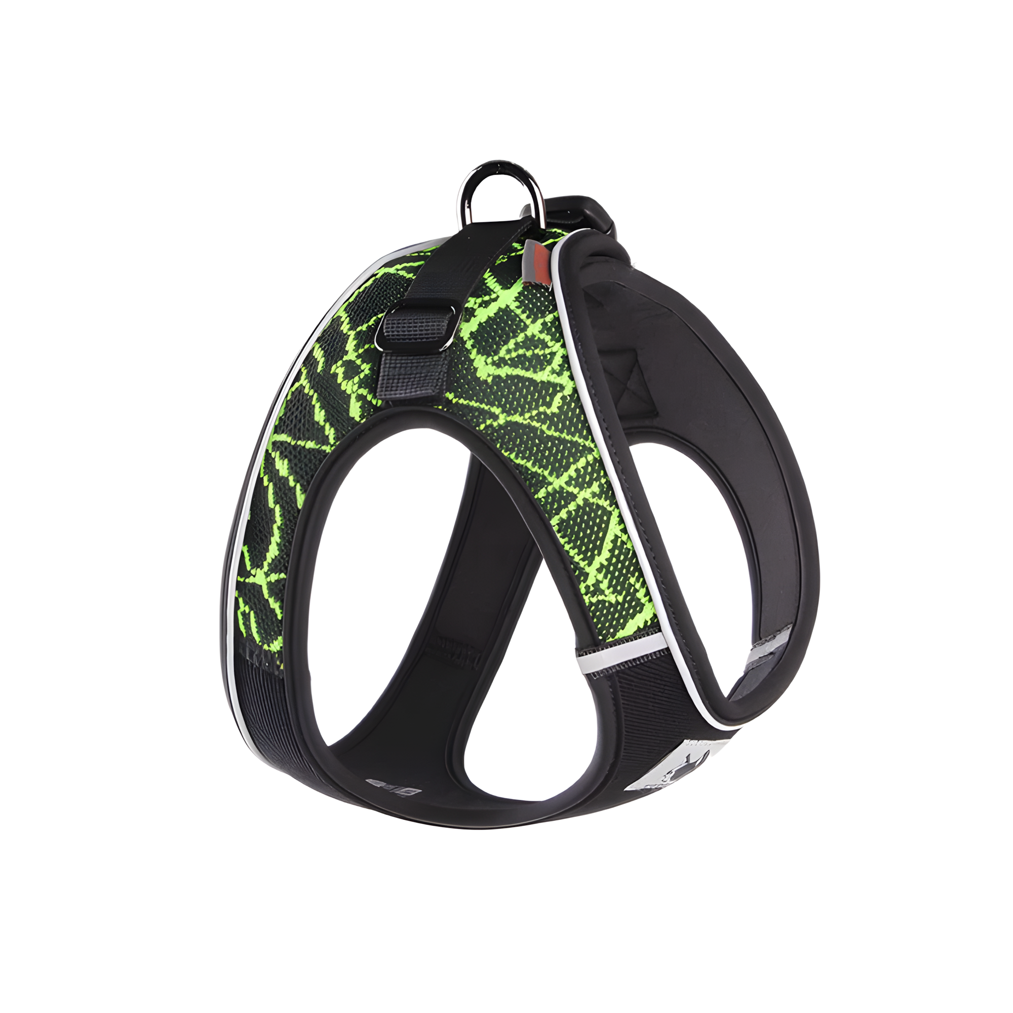 Шлейка прогулочная для собак Bororo, со светоотражающей лентой, зеленая, XS