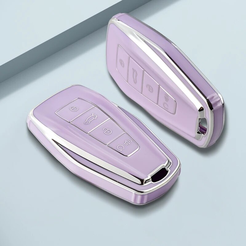 Чехол для ключа Geely Coolray X6 X7 purple silver