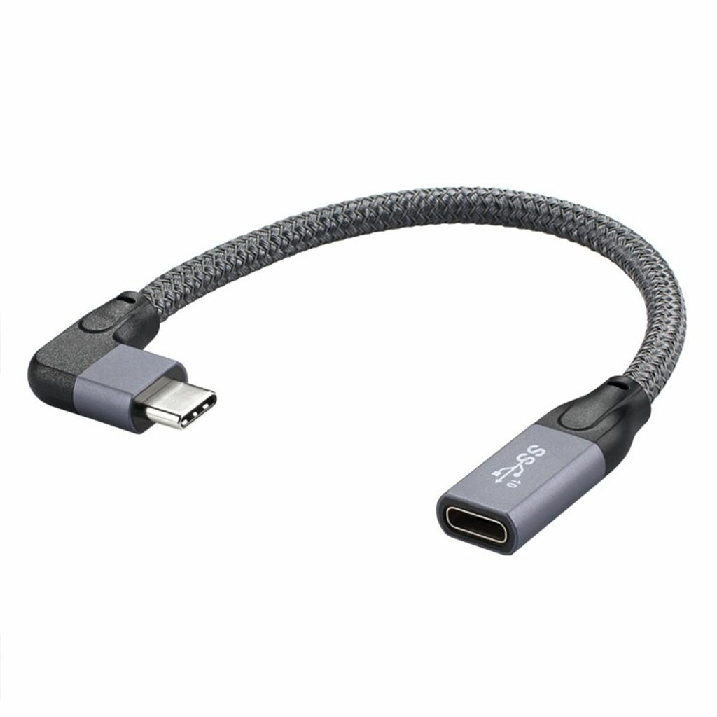 Изогнутый удлинительный кабель USB 3.1 Type-C, 100 Вт PD 5A, 4K, 60 Гц, 10 Гбит/с, удлинитель USB-C Gen 2 для ноутбука Macbook Nintend, 1 м