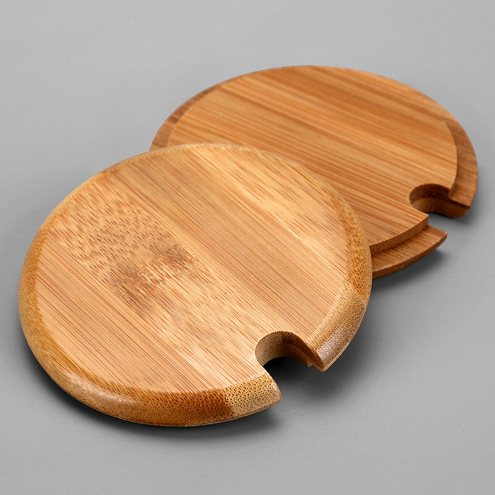 Бамбуковая крышка для кружки, 70 мм, с отверстием для ложки