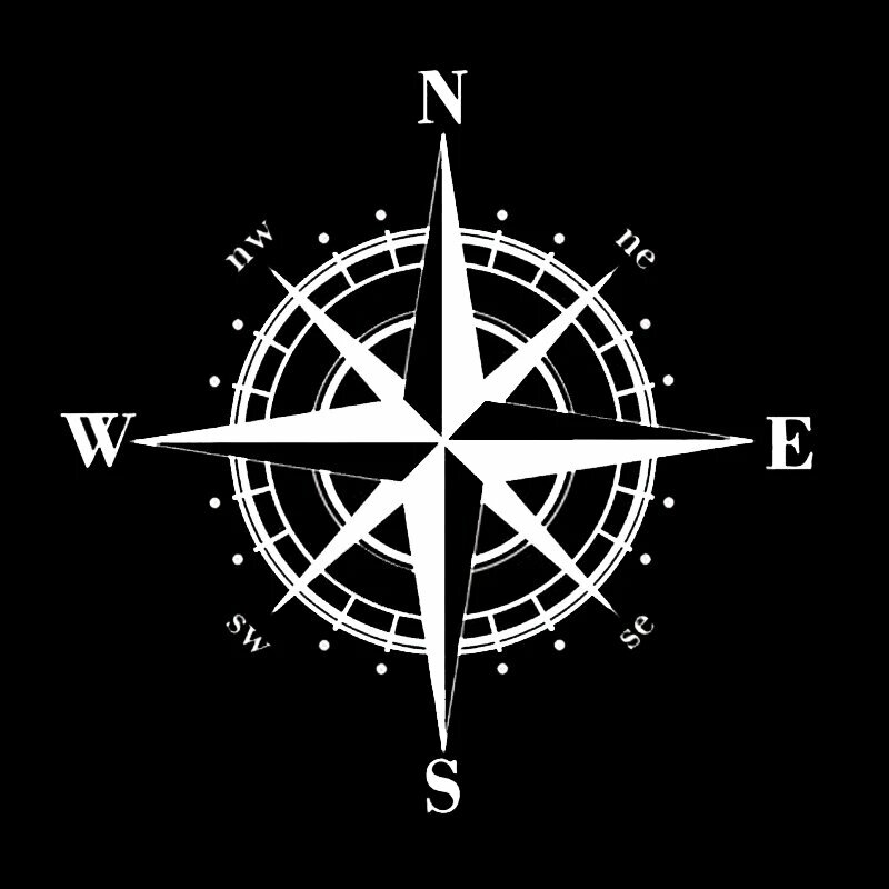 Автомобильная наклейка WaveHands, 15 см * 15 см, 3D NSWE наклейка в виде компаса, наклейка, забавная Виниловая наклейка для стайлинга автомобиля, мотоциклетная наклейка для автомобиля Silver