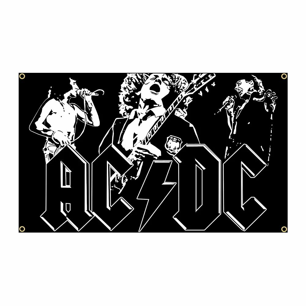 Флаг AC/DC 90x150 см полиэстер 60 х 90 см, 4 Grommets