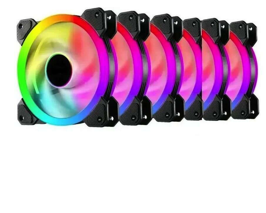 Кулер для корпуса ПК с подсветкой ARGB, вентилятор для компьютера 120мм, набор 4 кулеров с контроллером и пультом