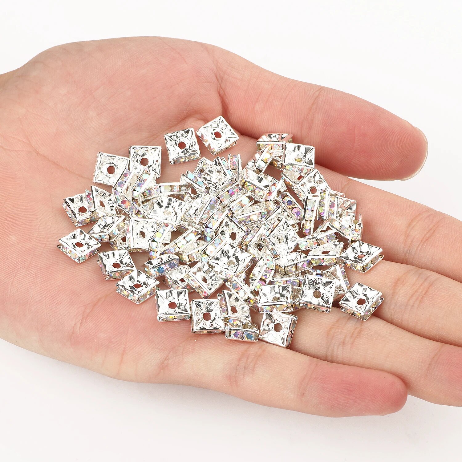 Бусины TANANTA горный хрусталь 50 шт. 8mm 50pcs, AB silver