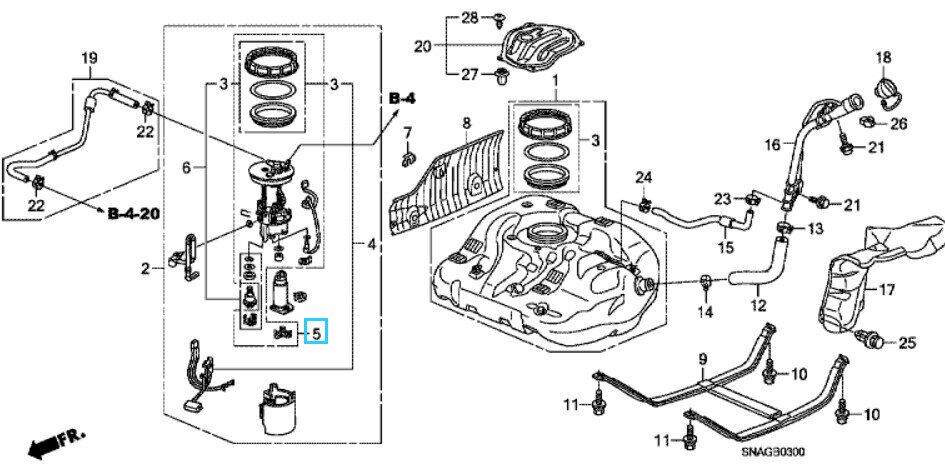 Фильтр топливный Honda Civic 4D 2006-2011 (Оригинал)