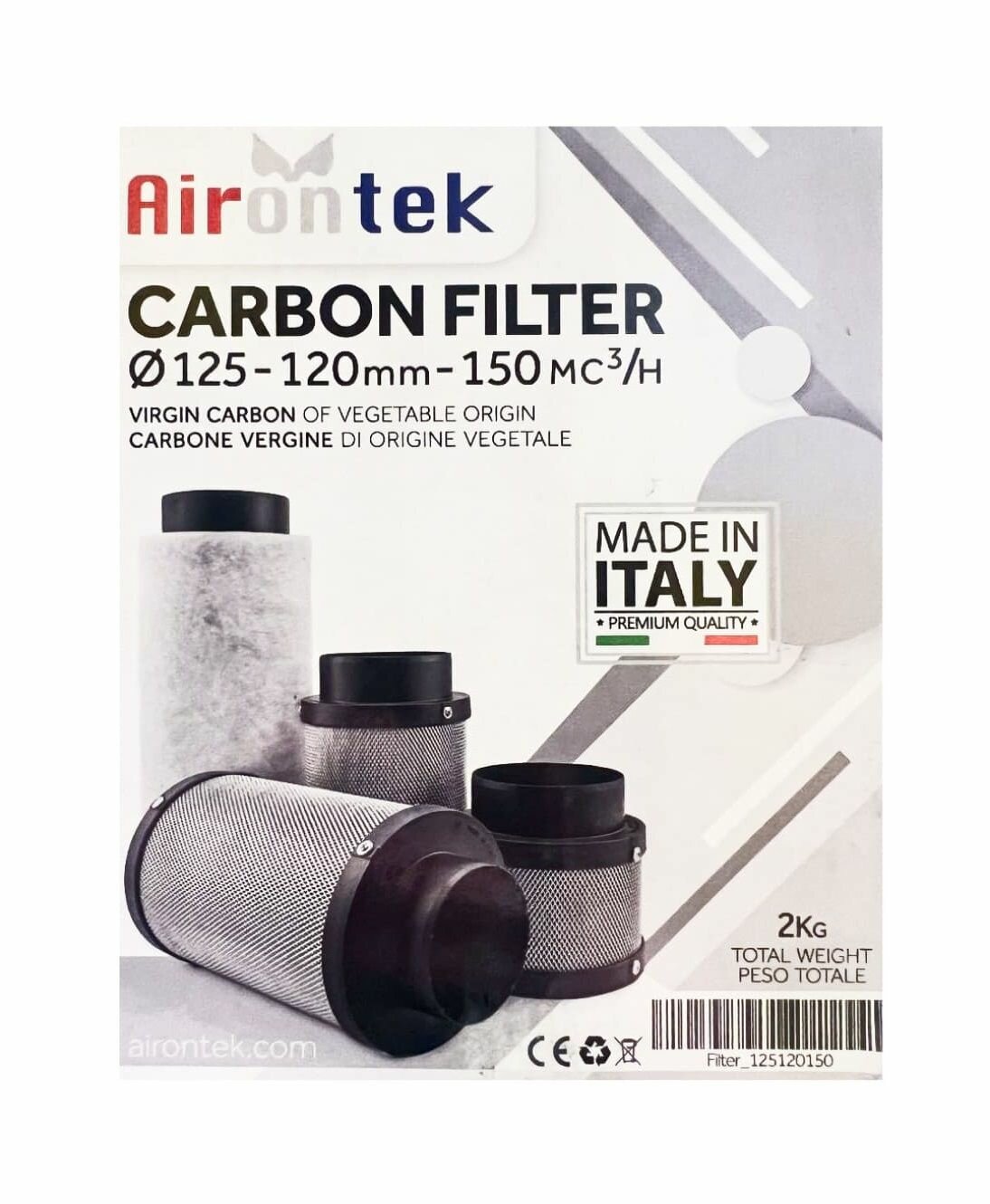 Угольный фильтр Airontek Carbon Filter Italy d125 150 куб. м./ч.