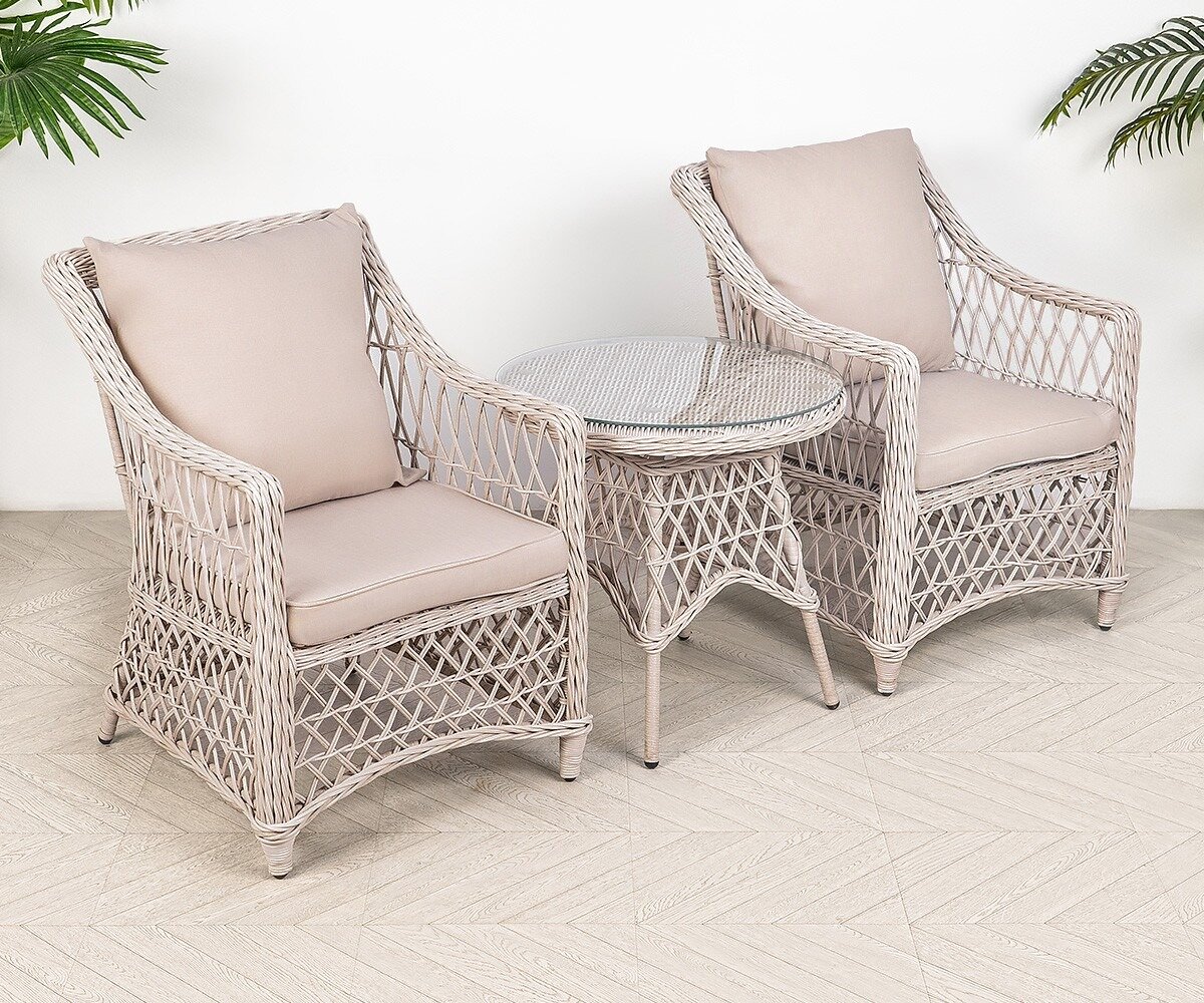 Кофейный комплект из искусственного ротанга Пикник Дуэт (Picnic Coffee Duet), серый