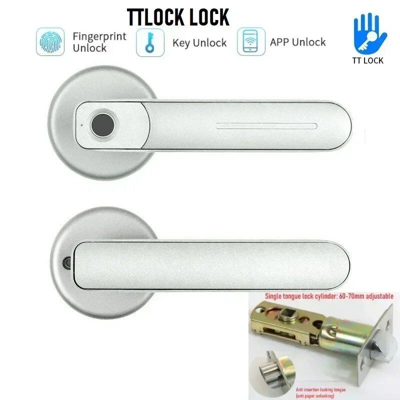 Биометрический дверной замок TTlock для деревянных дверей ttlock silver