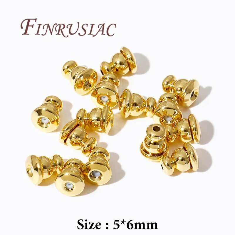 Золотые заглушки для сережек FINRUSIAC, 18K, 10 шт