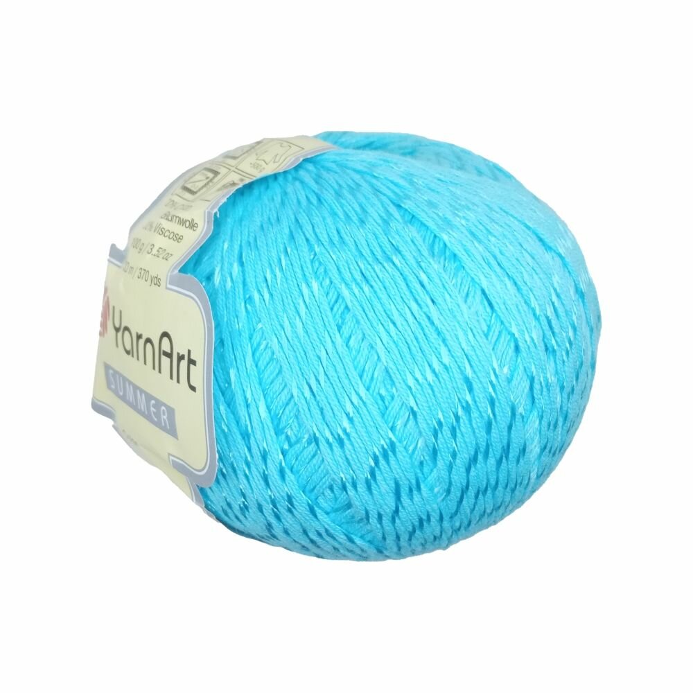 Пряжа для вязания YarnArt Summer 33 голубая бирюза 100 гр/350 м 70% хлопок, 30% вискоза