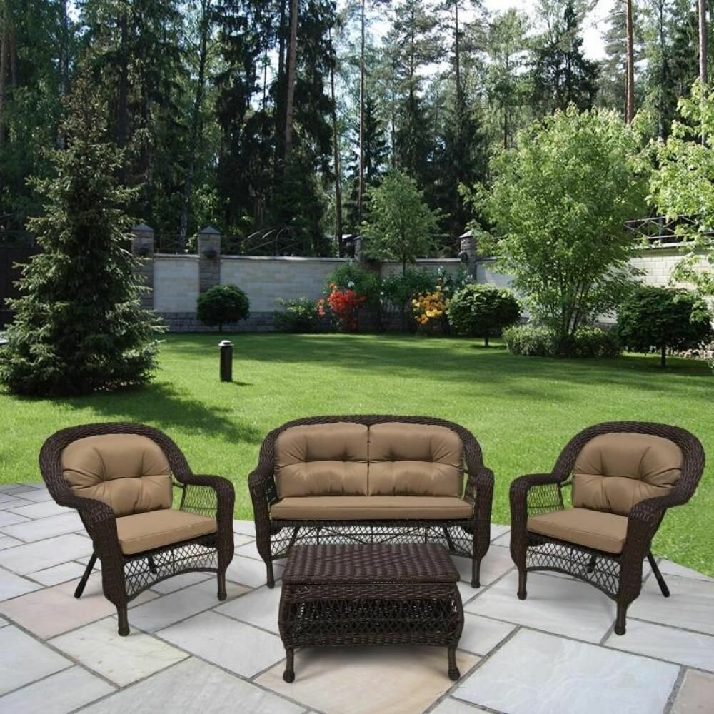 Комплект мебели 2+1+1LV520BB Brown/Beigeg (Afina Garden)