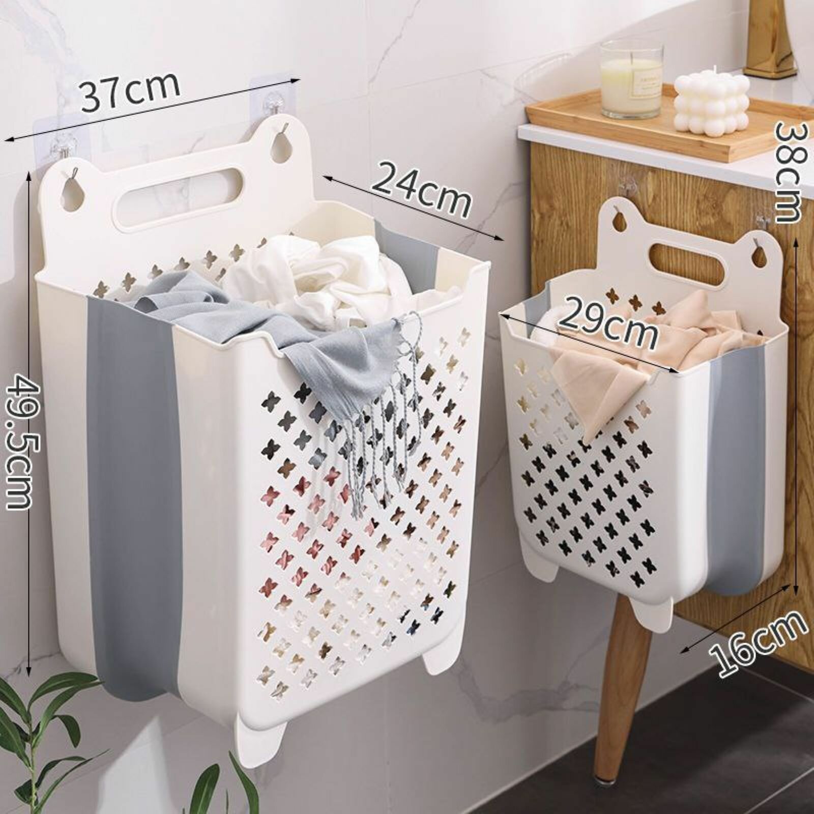 Корзина для белья высота 38/29/16 без сверления