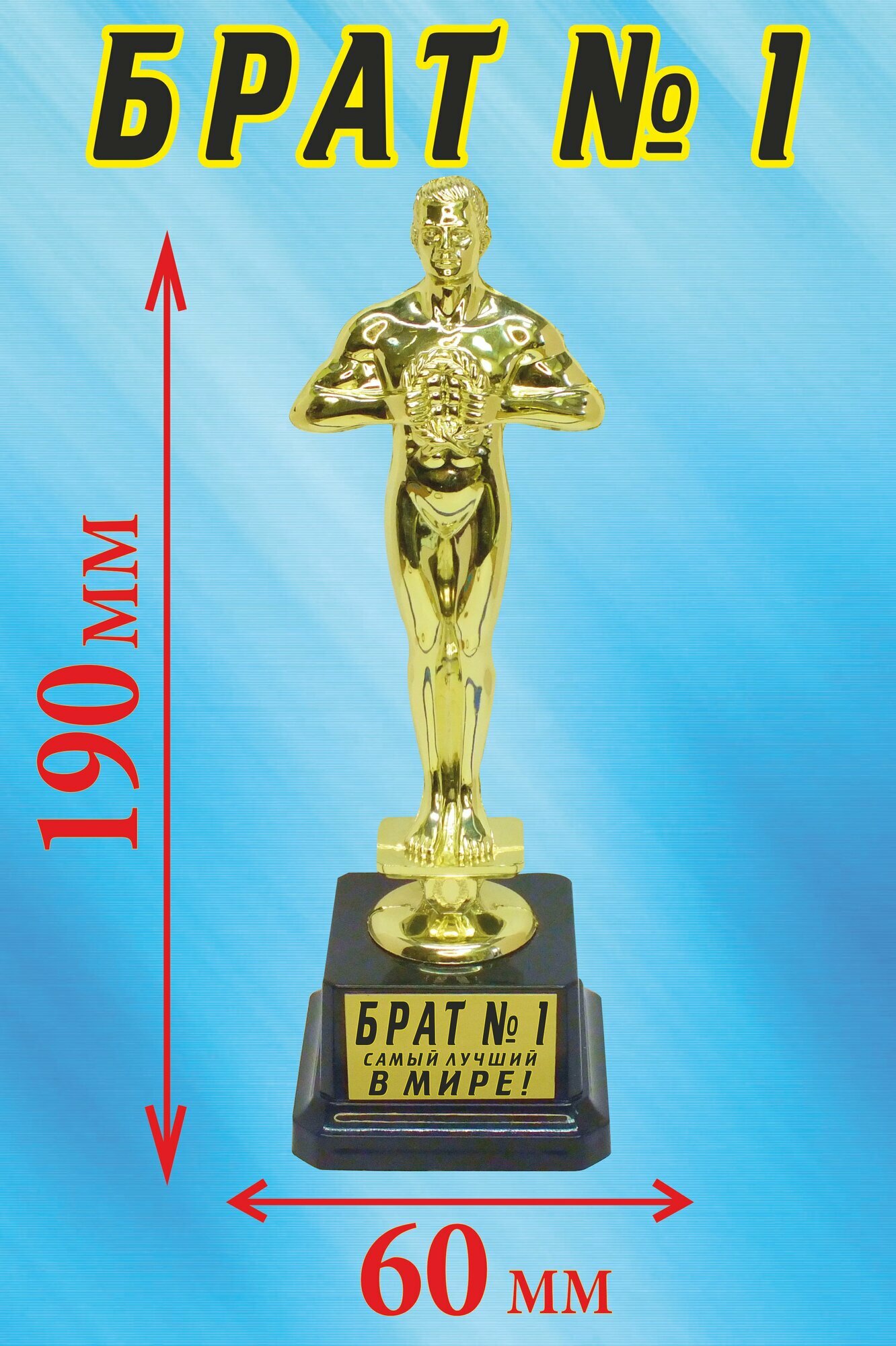 Кубок подарочный Оскар " Брат № 1 ".