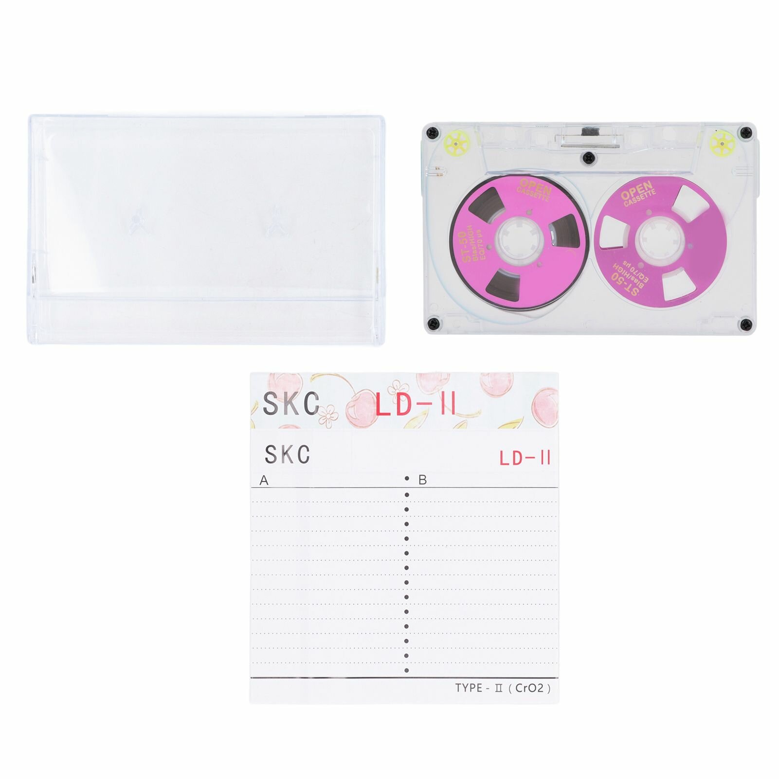 Аудиокассета прозрачная, низкий шум, высокая производительность, фиолетовая