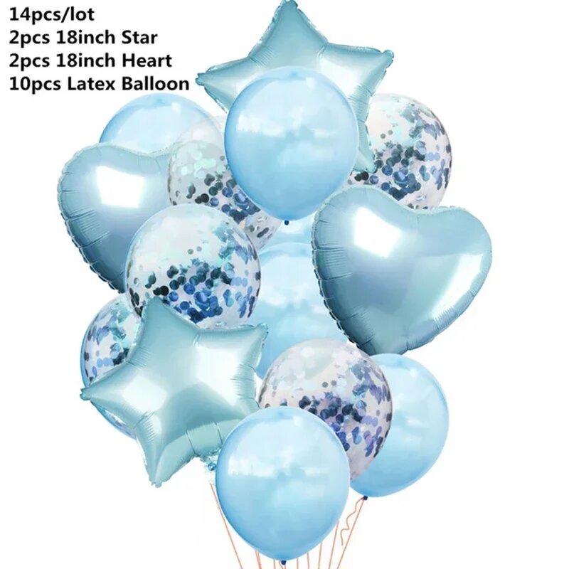 Праздничные розовое золото, смешанные звезды, сердце, конфетти, латексные шары, украшения для дня рождения, товары для годовщины свадьбы, декор для вечеринки