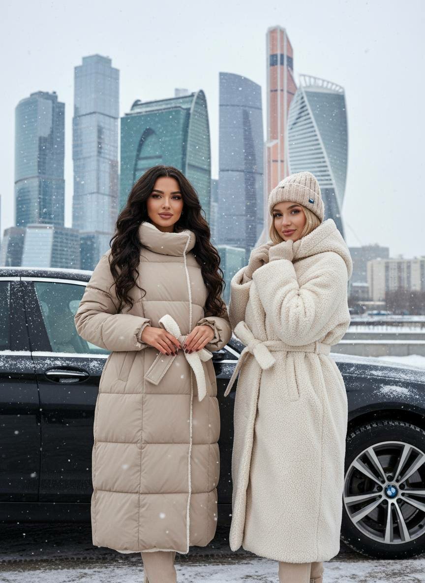 Куртка  женская зимняя с капюшоном, удлиненная, оверсайз