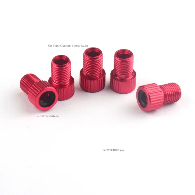 Преобразователь клапанов Presta в Schrader 10 шт. Красный, Straight red 10pcs