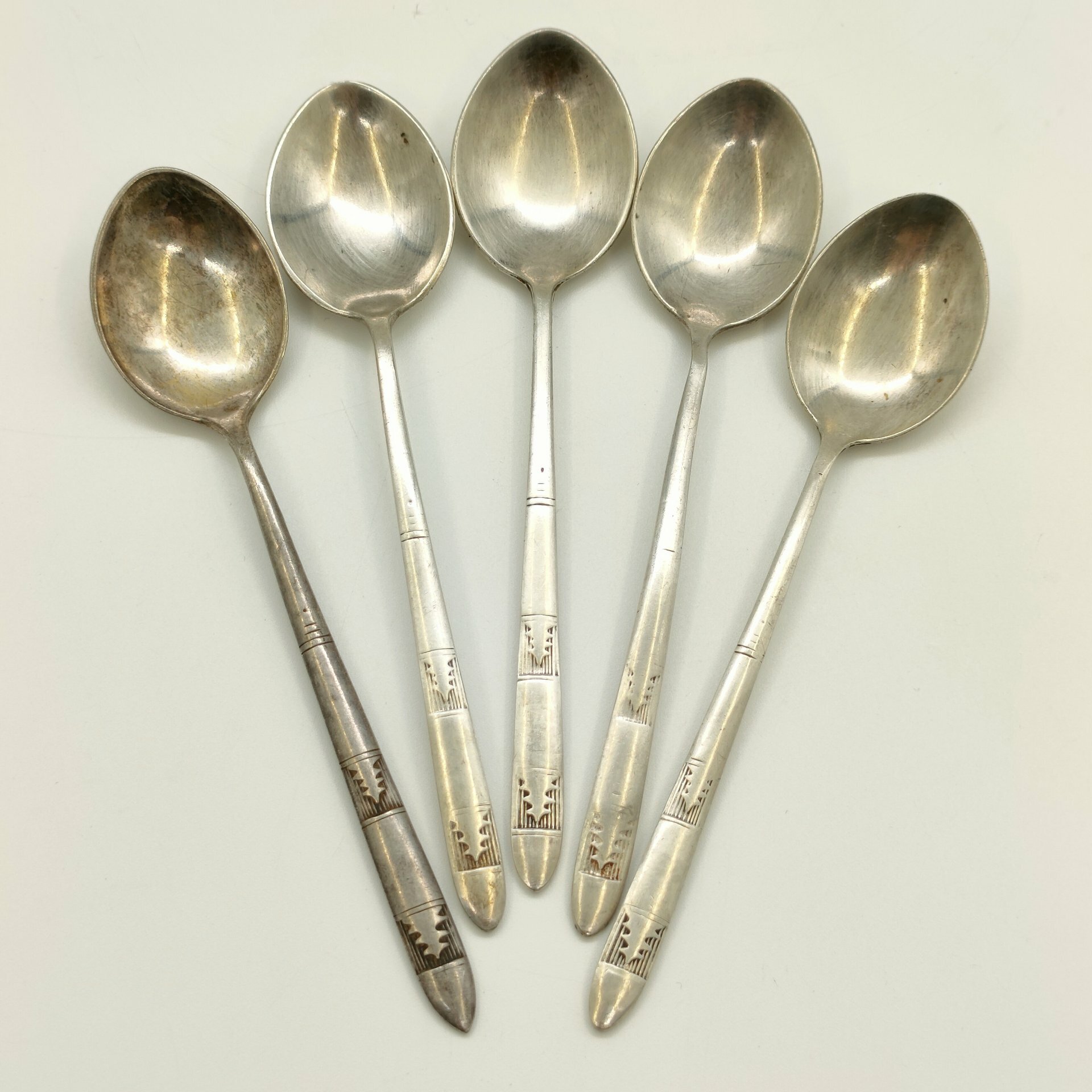 Набор чайных ложек "Ёлочка" на 5 персон, мельхиор (медь-никель)