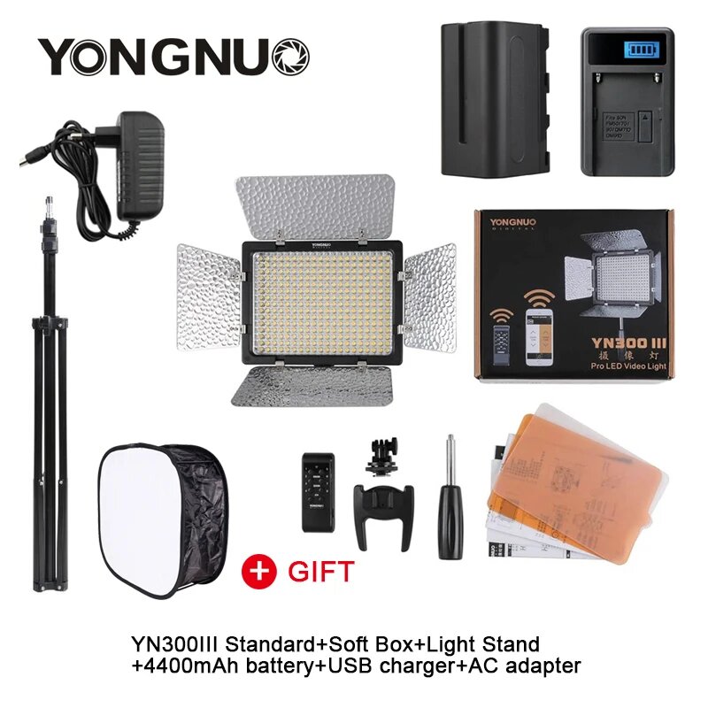 YongNuo YN300 III видеосвет, Kit 18