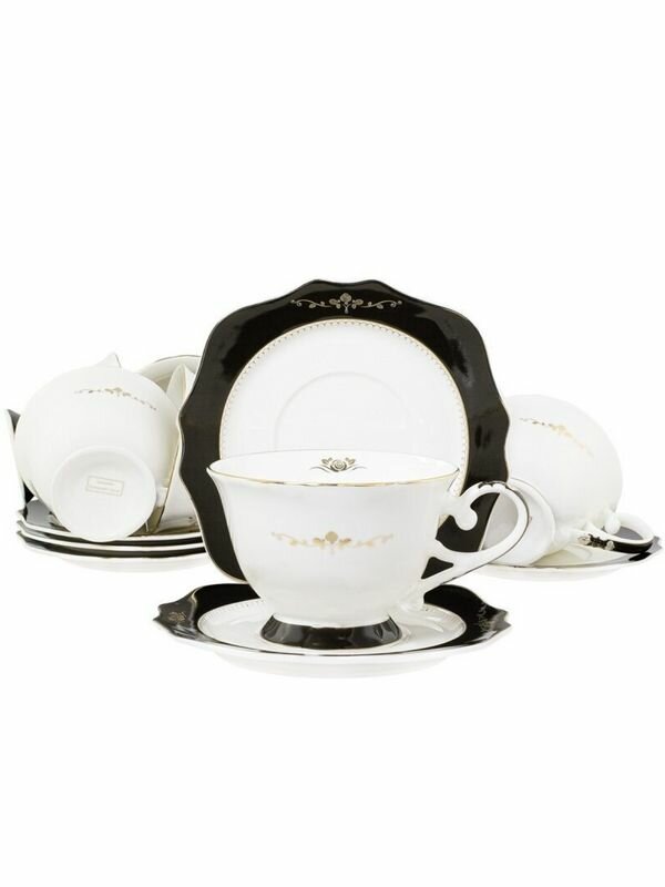 Чайный набор, чашка с блюдцем / 12 предметов, 180 мл / фарфор, Rich, Lenardi